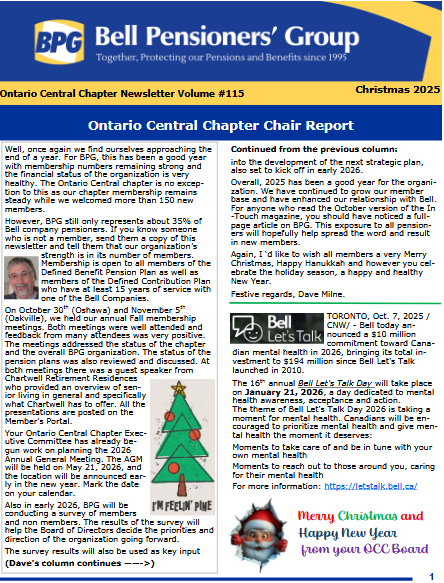 OCC Newsletters - 2025 - Bell Pensioners Group / Groupe Pensionnés Bell